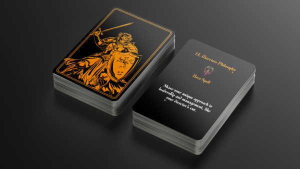 Hall of Heroes Illustration and Prompt Card Design - Iron Dragon Design